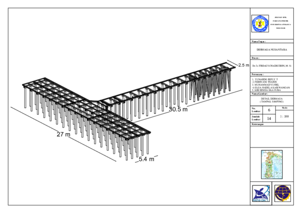 (PDF) Dermaga Nusantara - Detail dermaga Tampak samping (autocad)