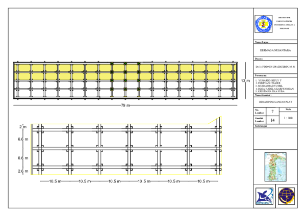 (PDF) Dermaga Nusantara - Denah penulangan plat (autocad)