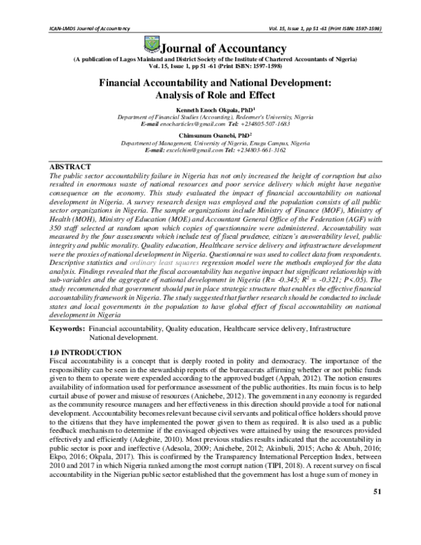 (PDF) Journal of Accountancy Financial Accountability and National ...