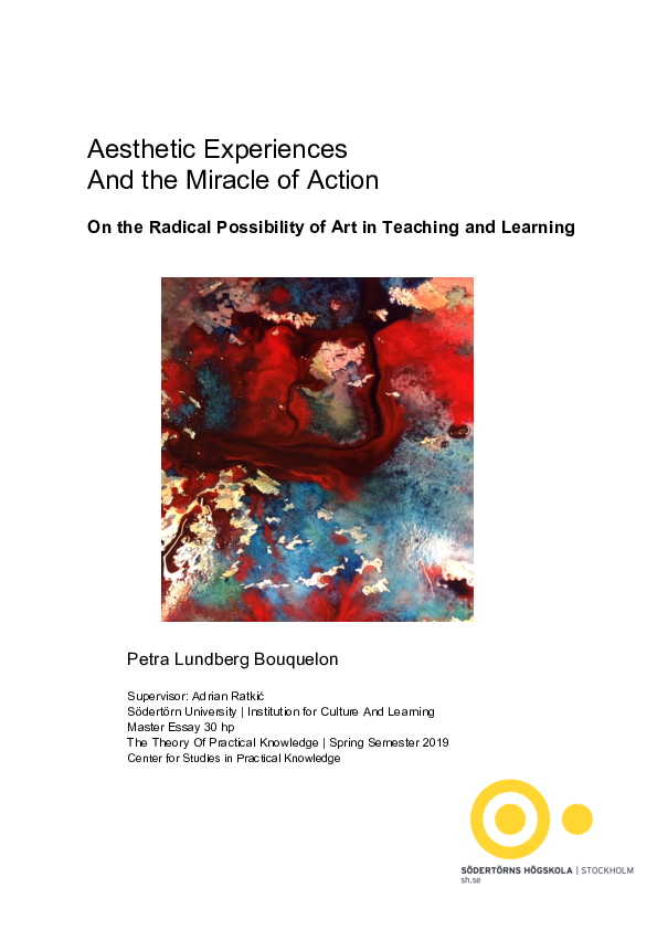 (PDF) Aesthetic Experiences And the Miracle of Action On the Radical ...