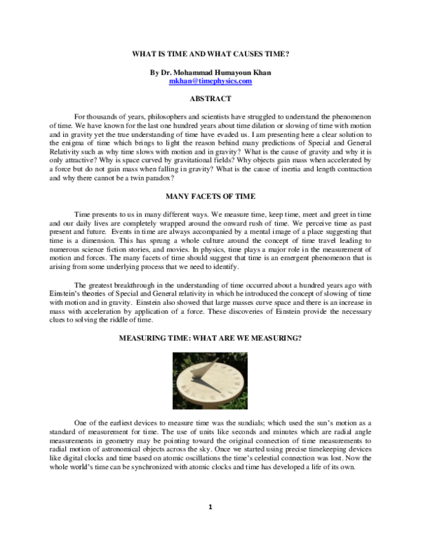 PDF WHAT IS TIME AND WHAT CAUSES TIME Mohammad Humayoun Khan pdf-what-is-time-and-what-causes-time-mohammad-humayoun-khan