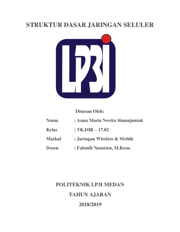 (PDF) STRUKTUR DASAR JARINGAN SELULER POLITEKNIK LP3I MEDAN