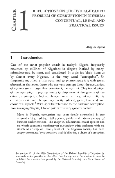 (PDF) Reflections on the Hydra-headed Problem of Corruption in Nigeria: Conceptual, Legal and ...