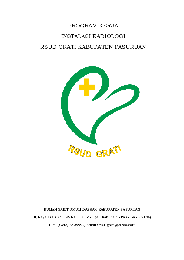 (DOC) Program Kerja TAHUN 2019 Radiologi RSUD Grati