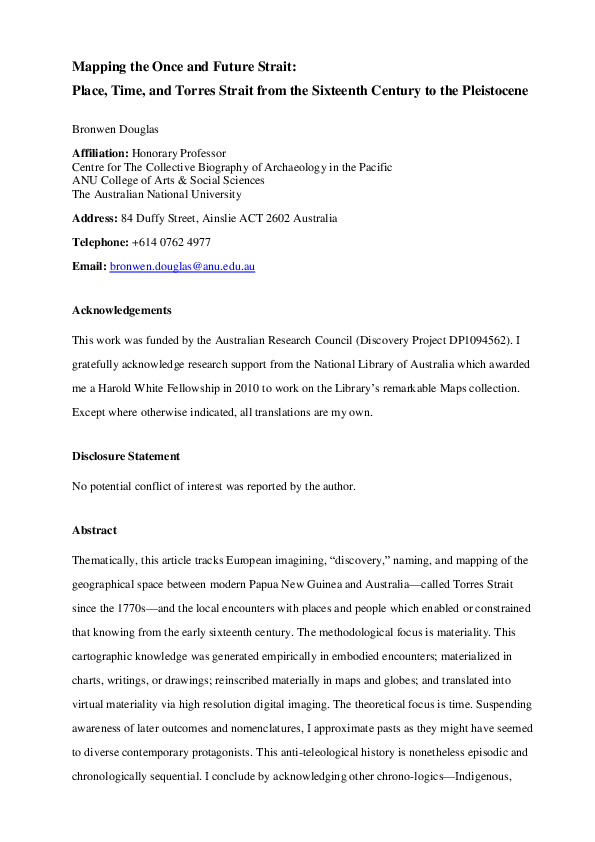 (PDF) Mapping the Once and Future Strait: Place, Time, and Torres ...