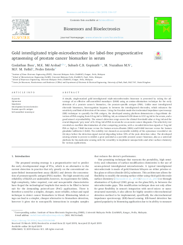 (PDF) Gold interdigitated triple-microelectrodes for label-free ...