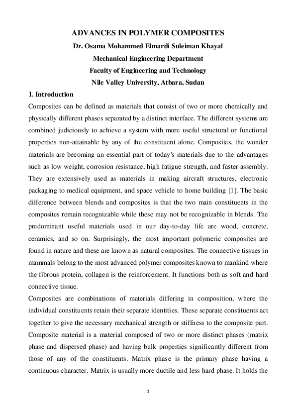 (PDF) Advances in Polymer Composites