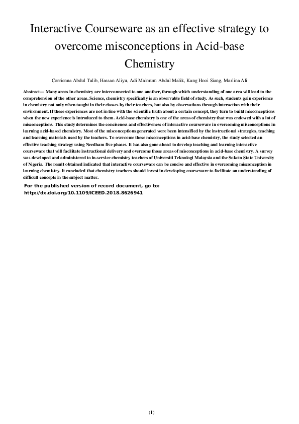 (PDF) Interactive Courseware as an effective strategy to overcome ...