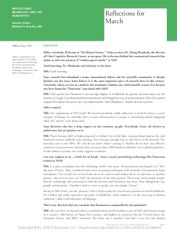 (PDF) Reflections for March