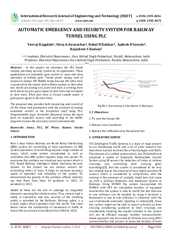 (PDF) IRJET- AUTOMATIC EMERGENCY AND SECURITY SYSTEM FOR RAILWAY TUNNEL ...