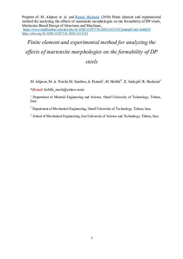 Pdf Finite Element And Experimental Method For Analyzing The Effects