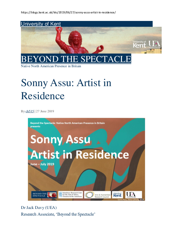 (PDF) Sonny Assu: Artist in Residence