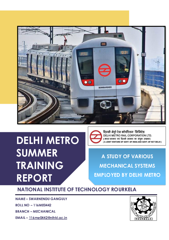 (PDF) DMRC Mechanical Summer Training Report