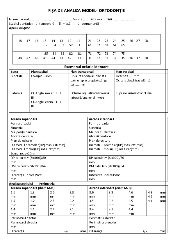 (DOC) Fisa Model ortodontie