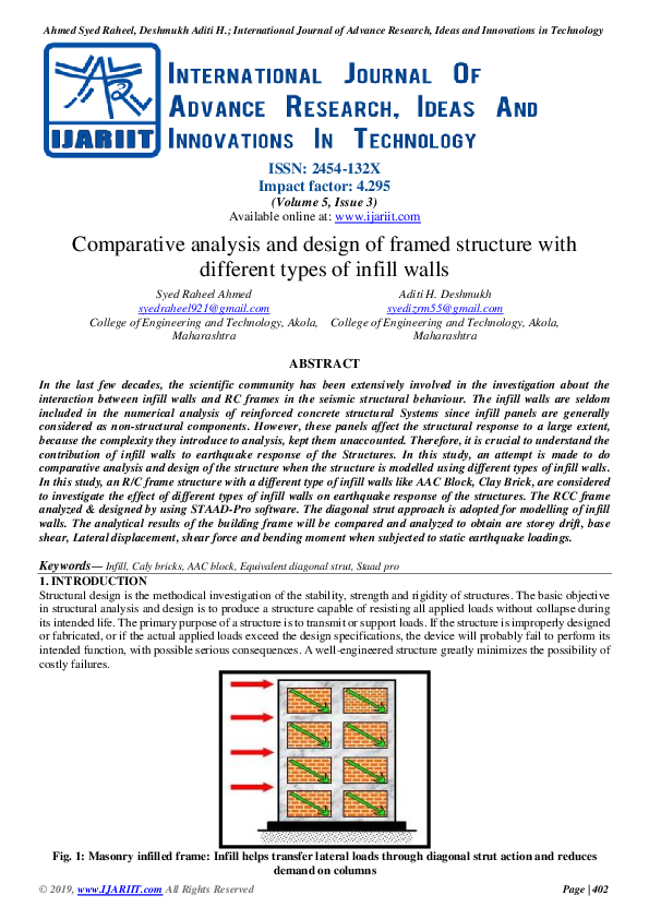 (PDF) Comparative analysis and design of framed structure with ...
