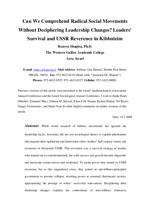(PDF) Can We Comprehend Radical Social Movements Without Deciphering ...