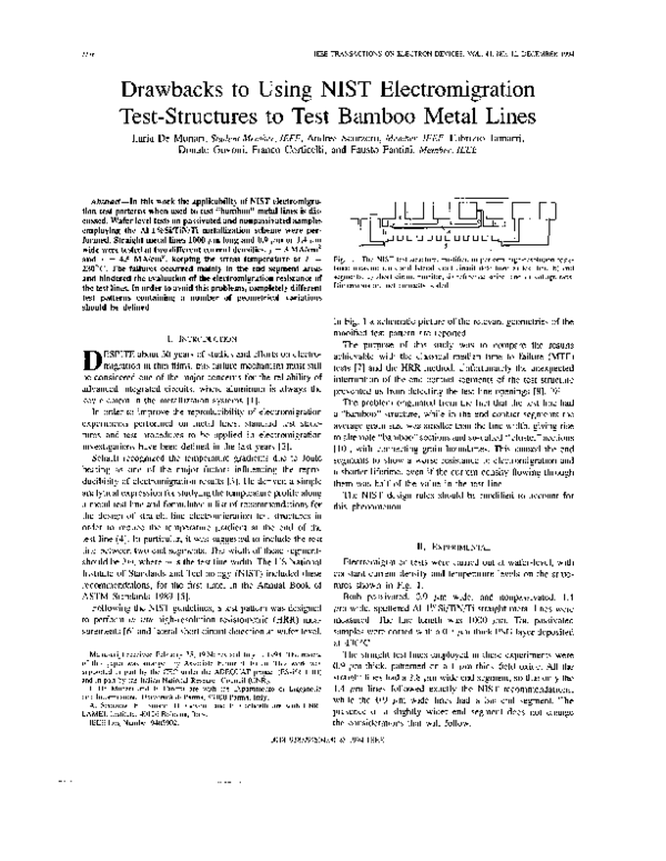 (PDF) Drawbacks to using NIST electromigration test-structures to test ...