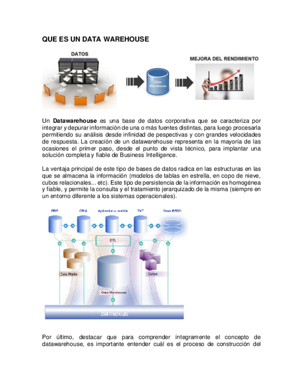 (DOC) QUE ES UN DATA WAREHOUSE