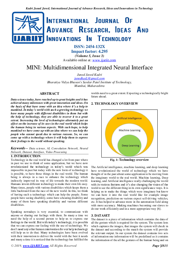 (PDF) MINI: Multidimensional Integrated Neural Interface