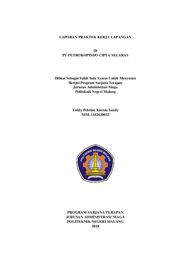 (PDF) Laporan Praktek Kerja Lapangan Politeknik Negeri Malang D-IV ...
