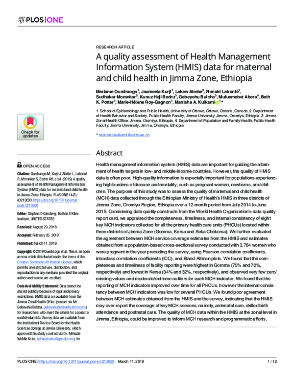 (PDF) A quality assessment of Health Management Information System ...