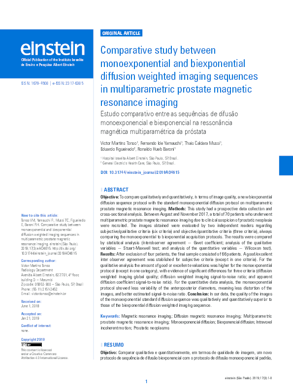(PDF) Comparative study between monoexponential and biexponential ...