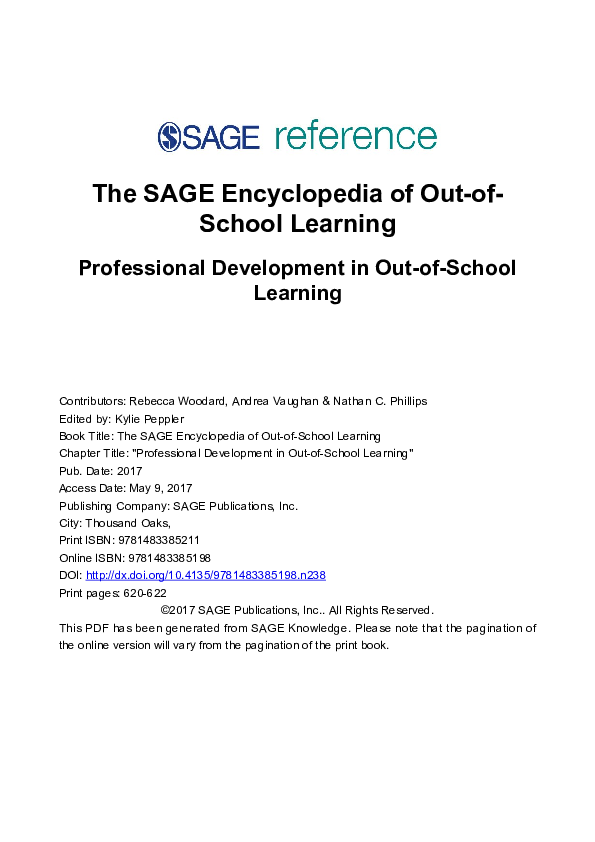 (PDF) Professional development in out-of-school learning