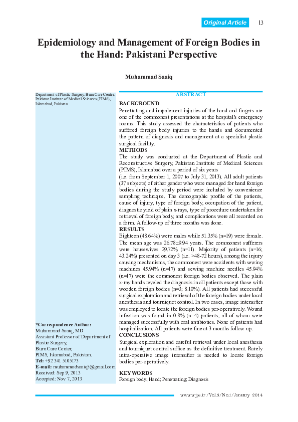 (PDF) An unusual bone reaction to a retained organic foreign body in ...