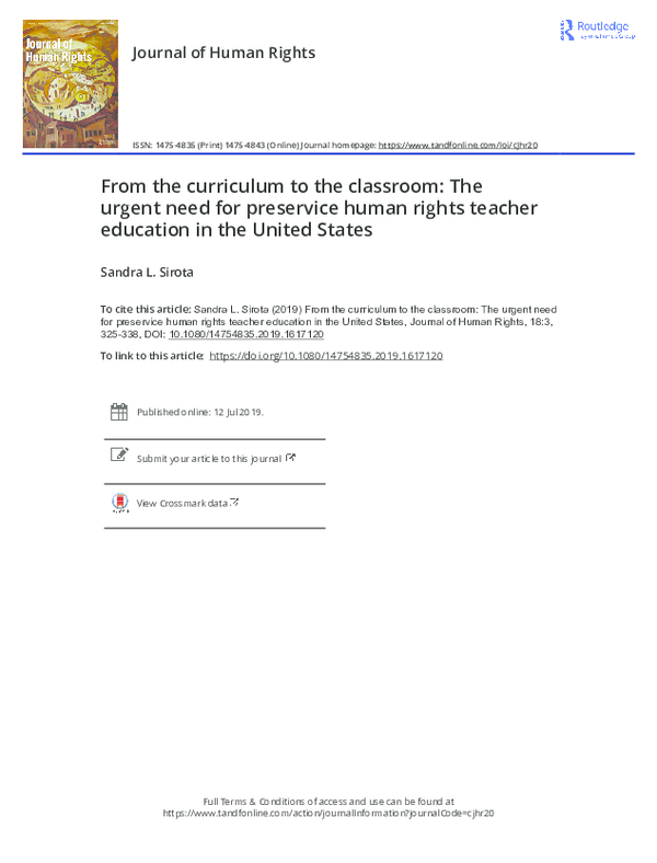 (PDF) From the curriculum to the classroom: The urgent need for ...