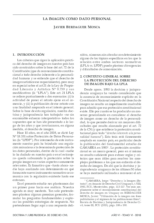 (PDF) LA IMAGEN COMO DATO PERSONAL