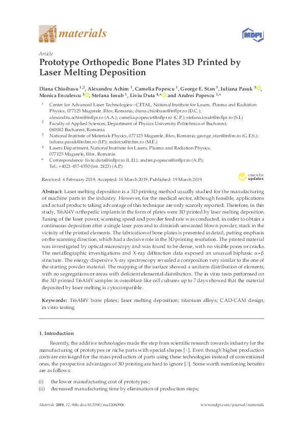 (PDF) materials Prototype Orthopedic Bone Plates 3D Printed by Laser ...