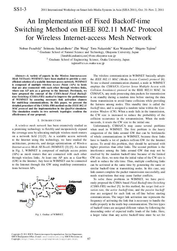 Pdf An Implementation Of Fixed Backoff Time Switching Method On Ieee