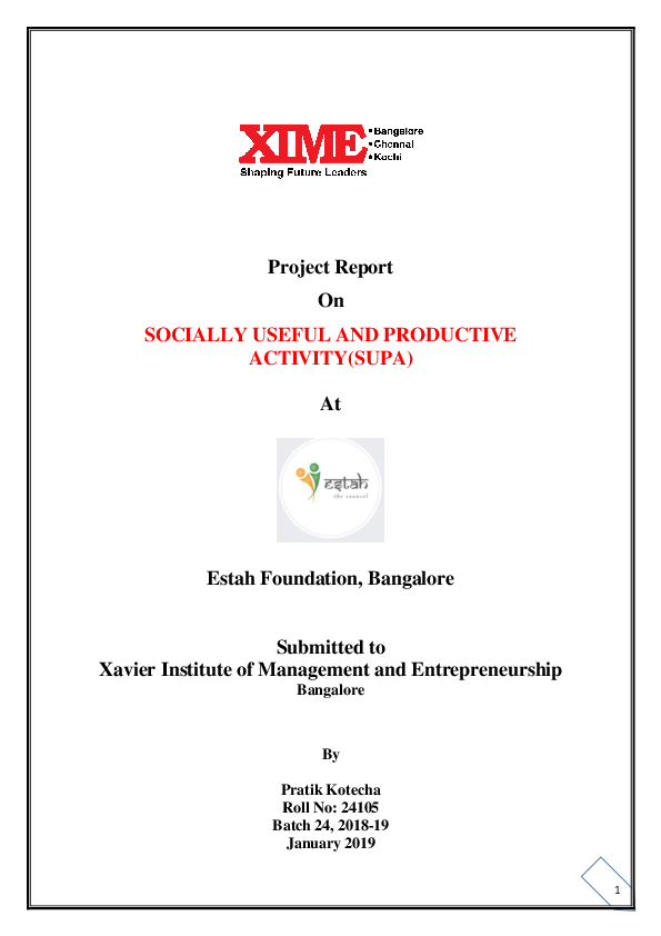 (DOC) Project Report On SOCIALLY USEFUL AND PRODUCTIVE ACTIVITY (SUPA ...