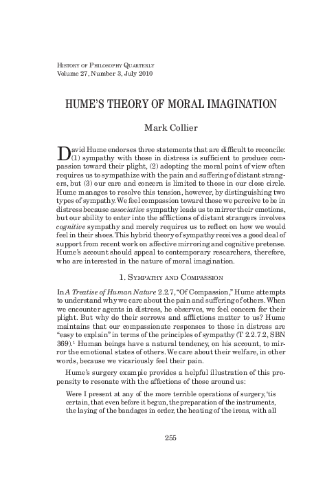 (PDF) Hume's Theory of Moral Imagination