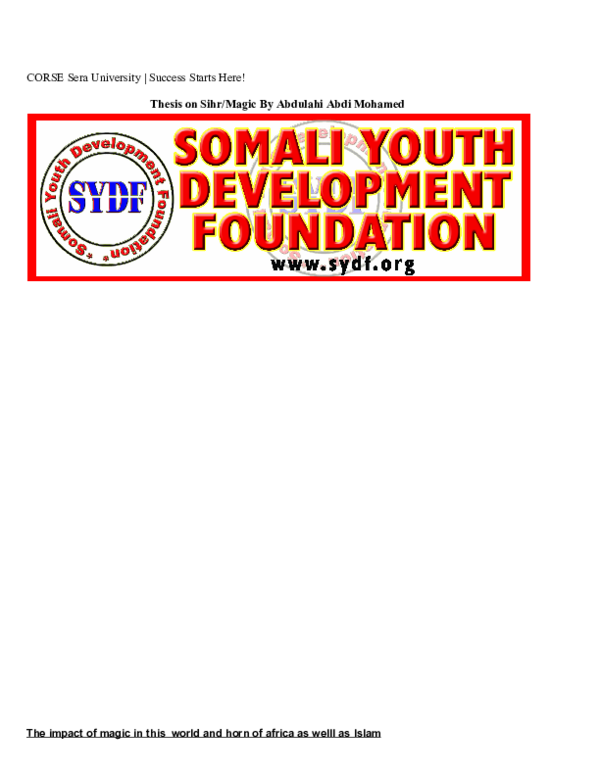 (PDF) Thesis on Sihr/Magic