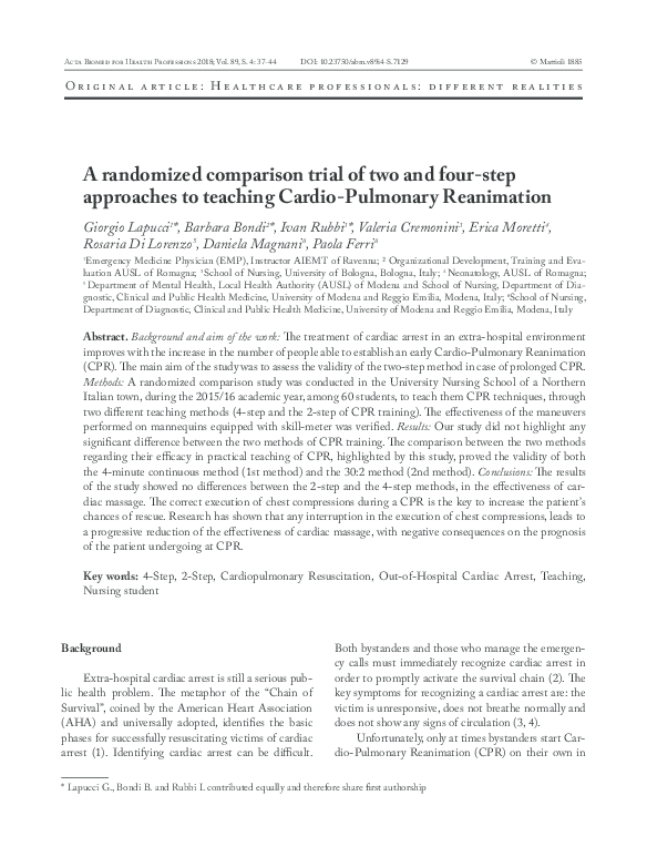 (PDF) A randomized comparison trial of two and four-step approaches to ...