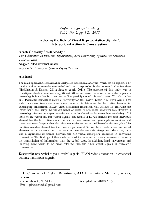 (PDF) Exploring the Role of Visual Representation Signals for ...