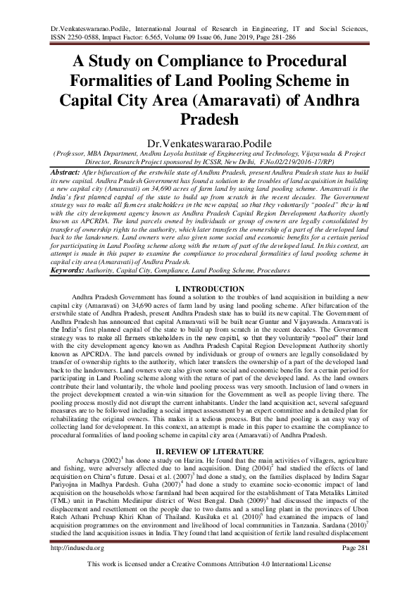 (PDF) A Study on Compliance to Procedural Formalities of Land Pooling ...