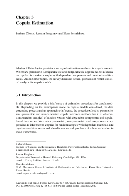 (PDF) Copula Estimation