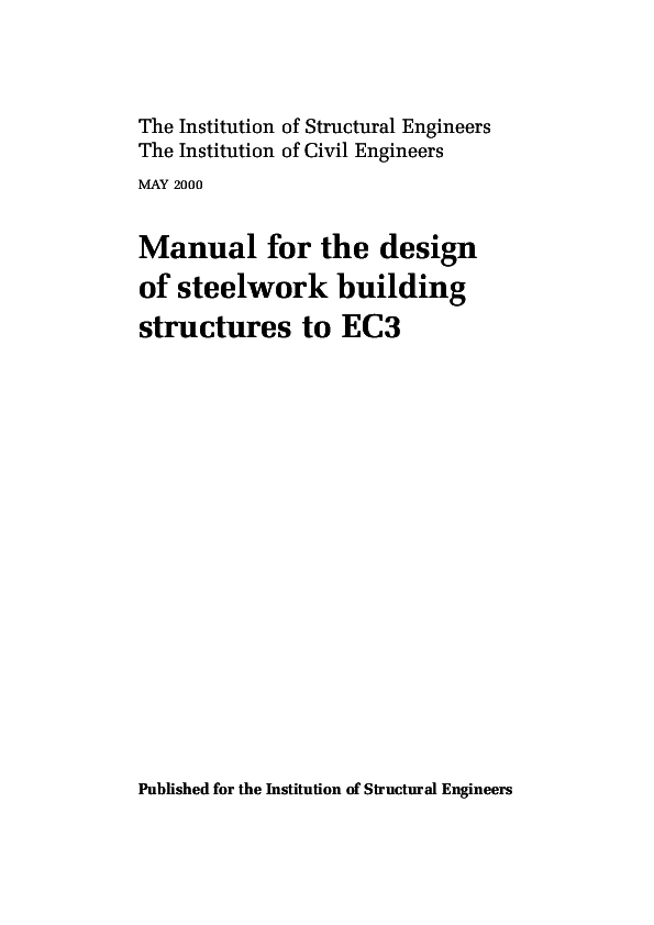 (PDF) Manual for the design of steelwork building structures to EC3 ...
