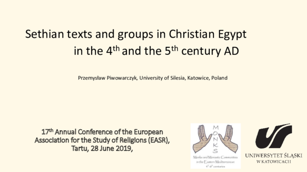 (PDF) Sethian texts and groups in Christian Egypt in the 4th and the 5 ...