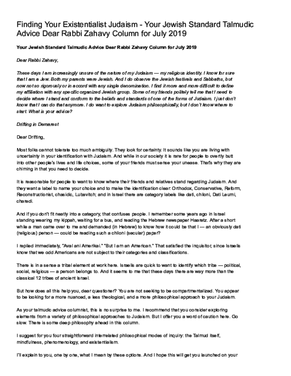 (PDF) Finding Your Existentialist, Phenomenological, Mindful or ...