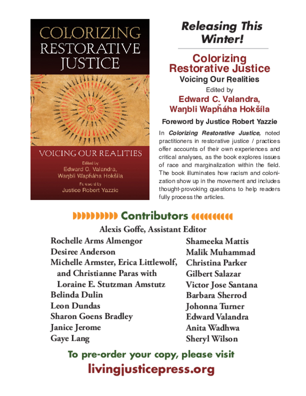 (PDF) Colorizing Restorative Justice: Voicing Our Realities