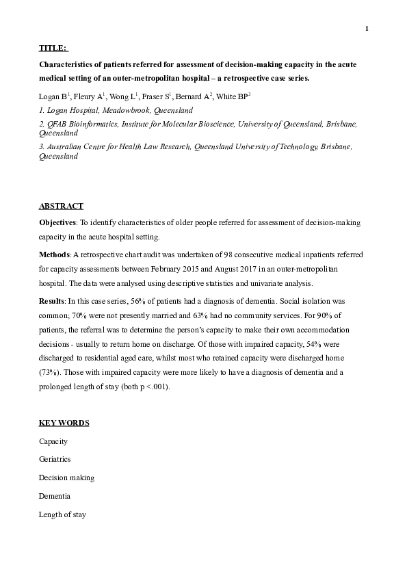 (DOC) Characteristics of patients referred for assessment of decision ...