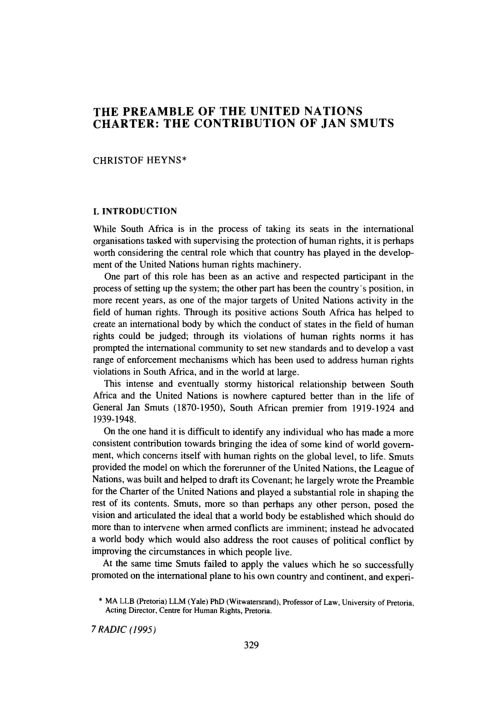 (PDF) The Preamble of the United Nations Charter: The contribution of ...