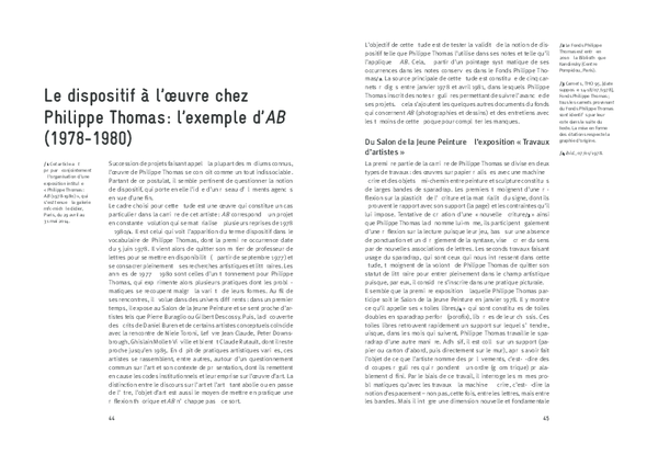 (PDF) « Le dispositif à l’œuvre chez Philippe Thomas : l’exemple d’AB ...