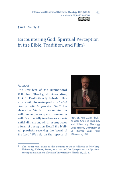 (PDF) Encountering God: Spiritual Perception in the Bible, Tradition ...