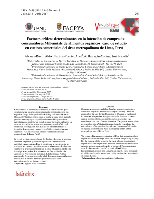 (PDF) Factores críticos determinantes en la intención de compra de ...