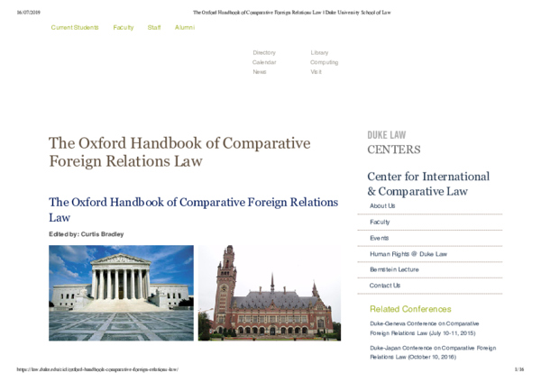 (PDF) The Oxford Handbook of Comparative Foreign Relations Law