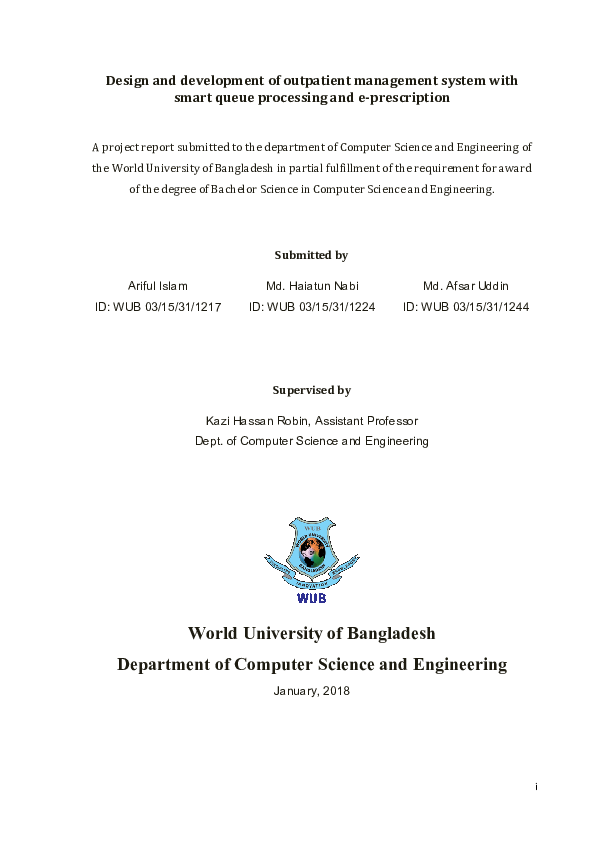 (PDF) Design and development of outpatient management system with smart ...